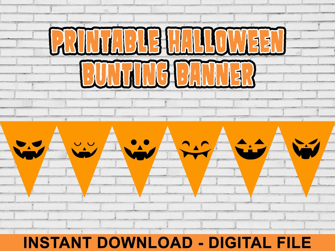 Printable DIY Halloween Bunting Banner Halloween Decorations Pumpkin ...