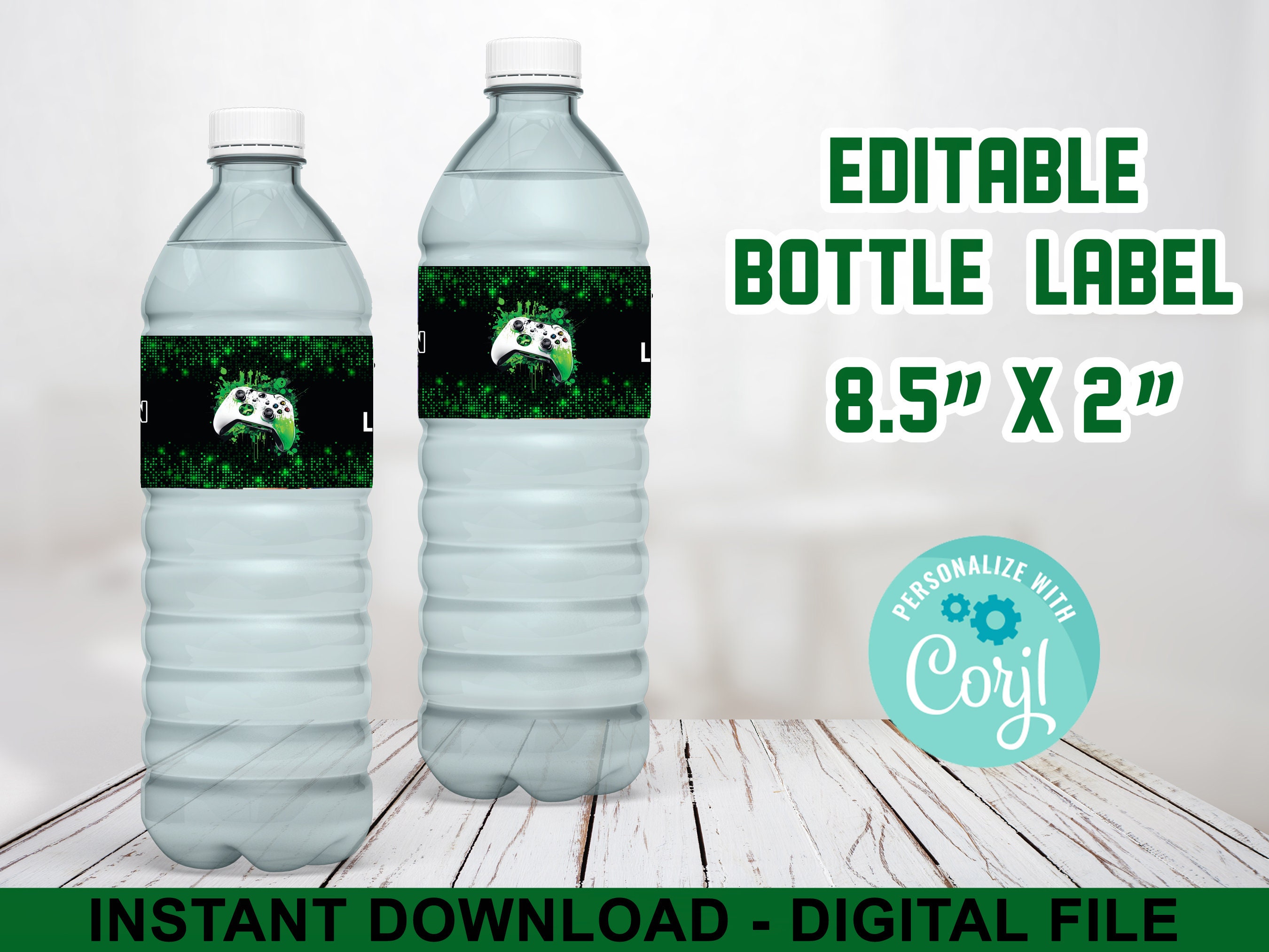 Gaming Party Bottle Label – Video Game – Gamer – Game on – Editable ...