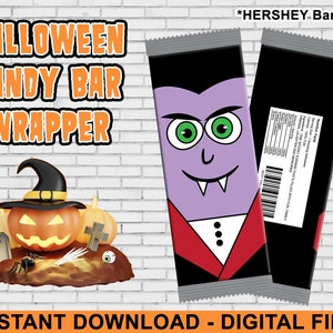 Halloween Candy Bar Wrappers Dracula Hershey Bar 1.55 Oz Candy Bar ...