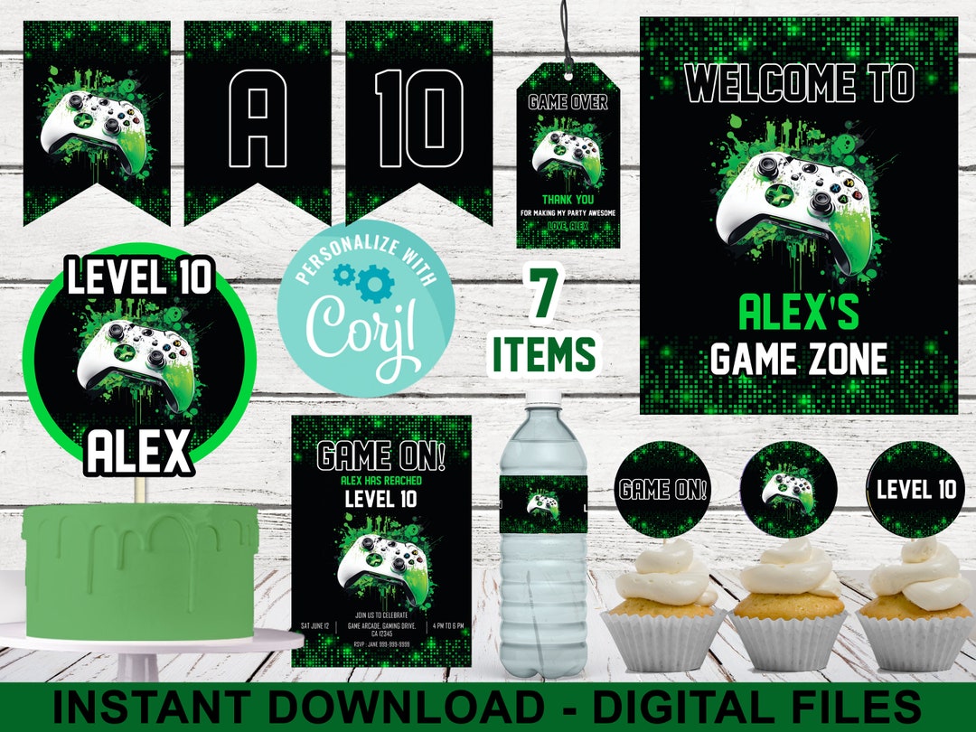 Gaming Party Printable Birthday Bundle – Video Game – Gamer – Game on ...