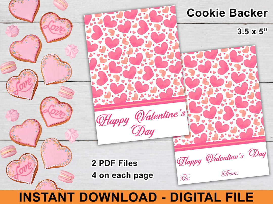 VALENTINE'S Day Printable Cookie Card – Cookie Backer – Conversation ...