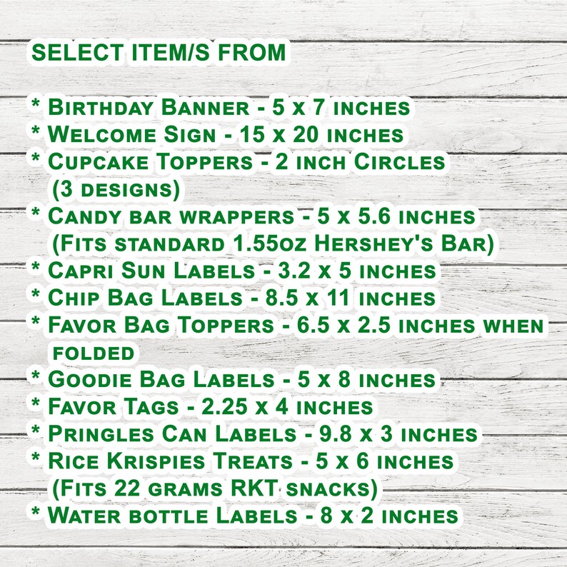 Custom Party Printables – 1 Item Only – Personalized Party Labels – Any ...