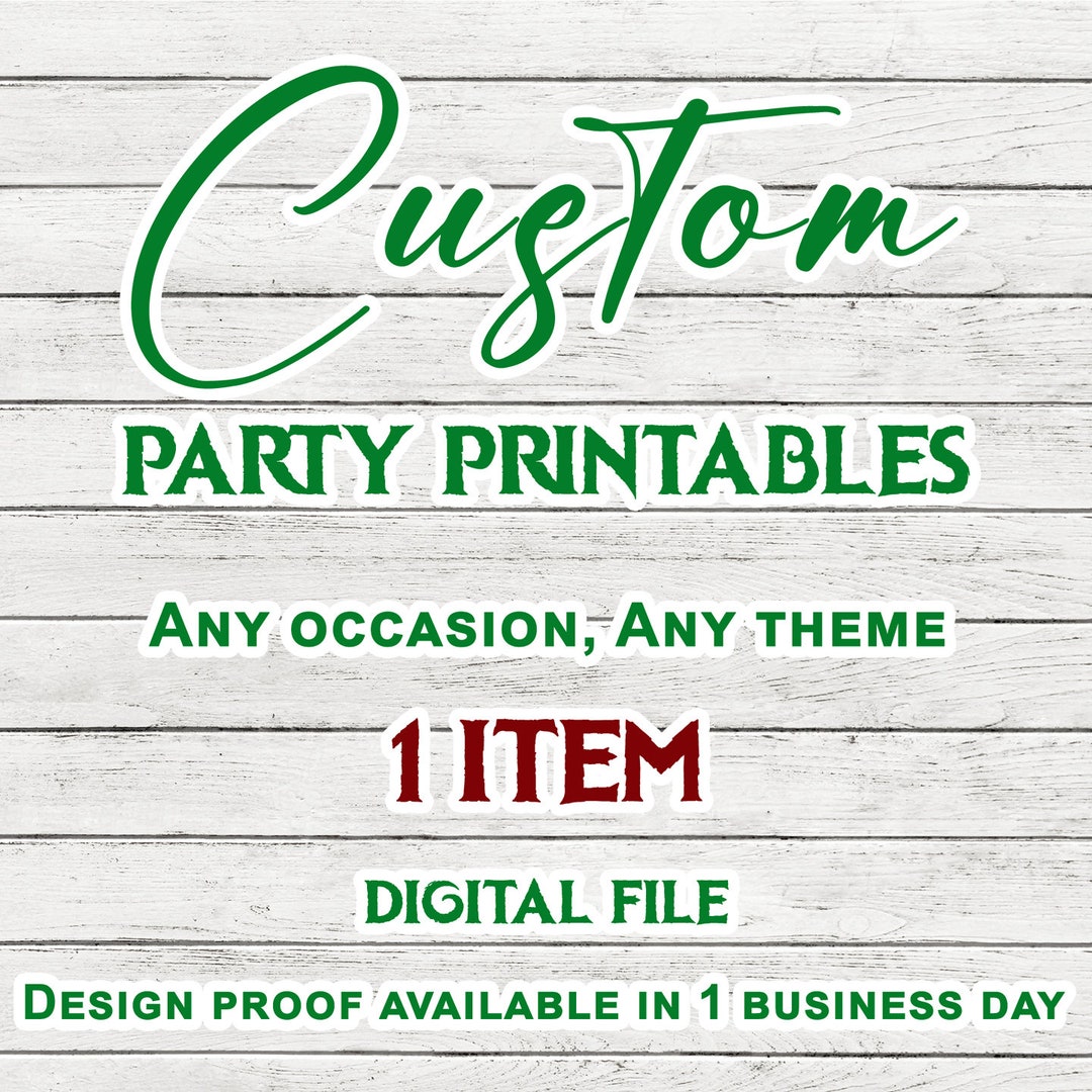 Custom Party Printables – 1 Item Only – Personalized Party Labels – Any ...