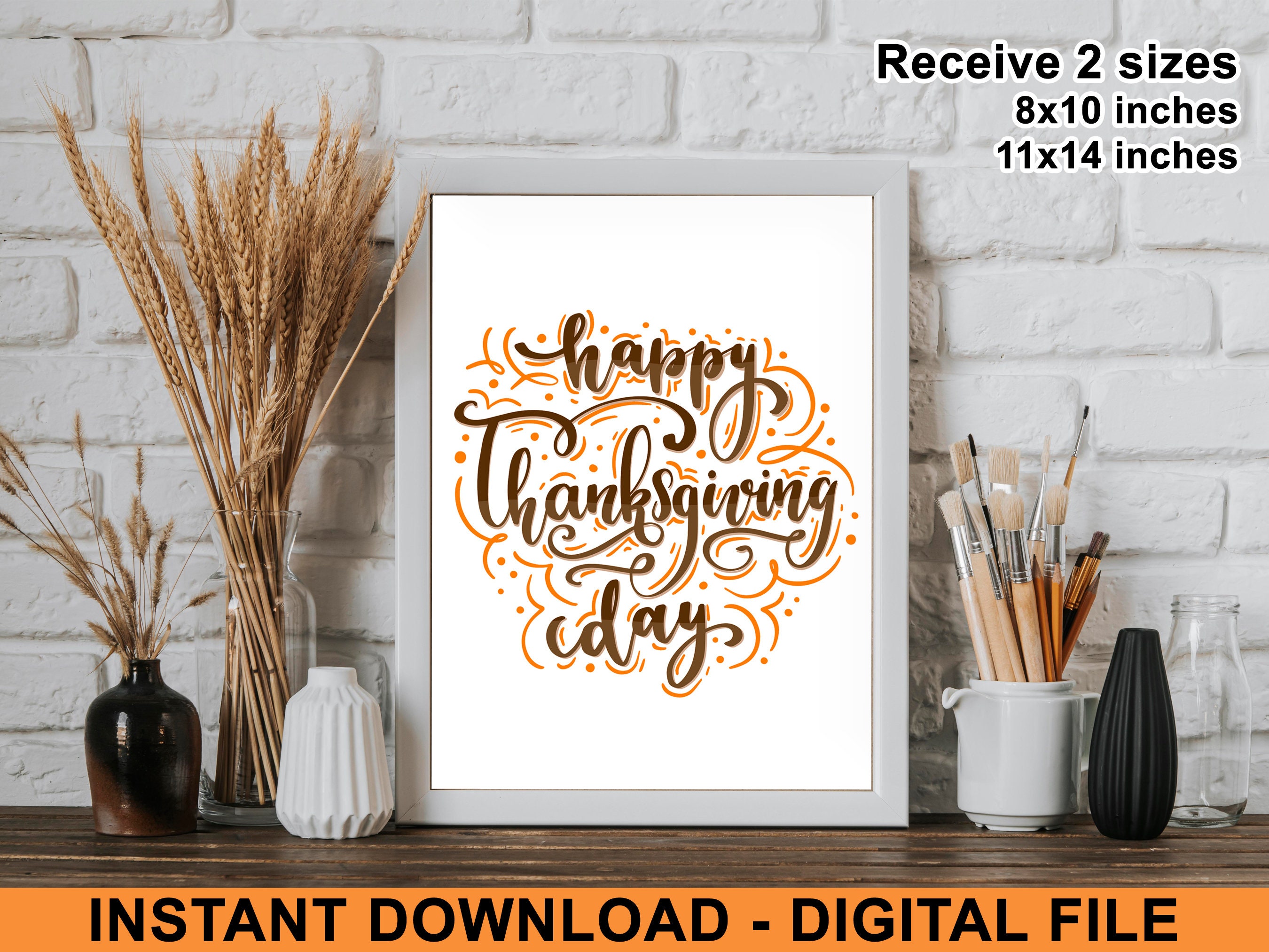 Happy Thanksgiving Sign Printable Sign Thanksgiving Dinner Table Décor ...