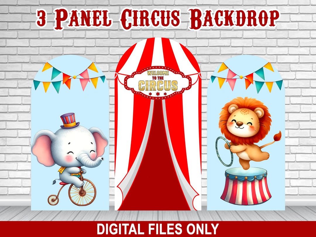3 Panel Circus/carnival Birthday Personalized Arch Backdrop – Circus ...