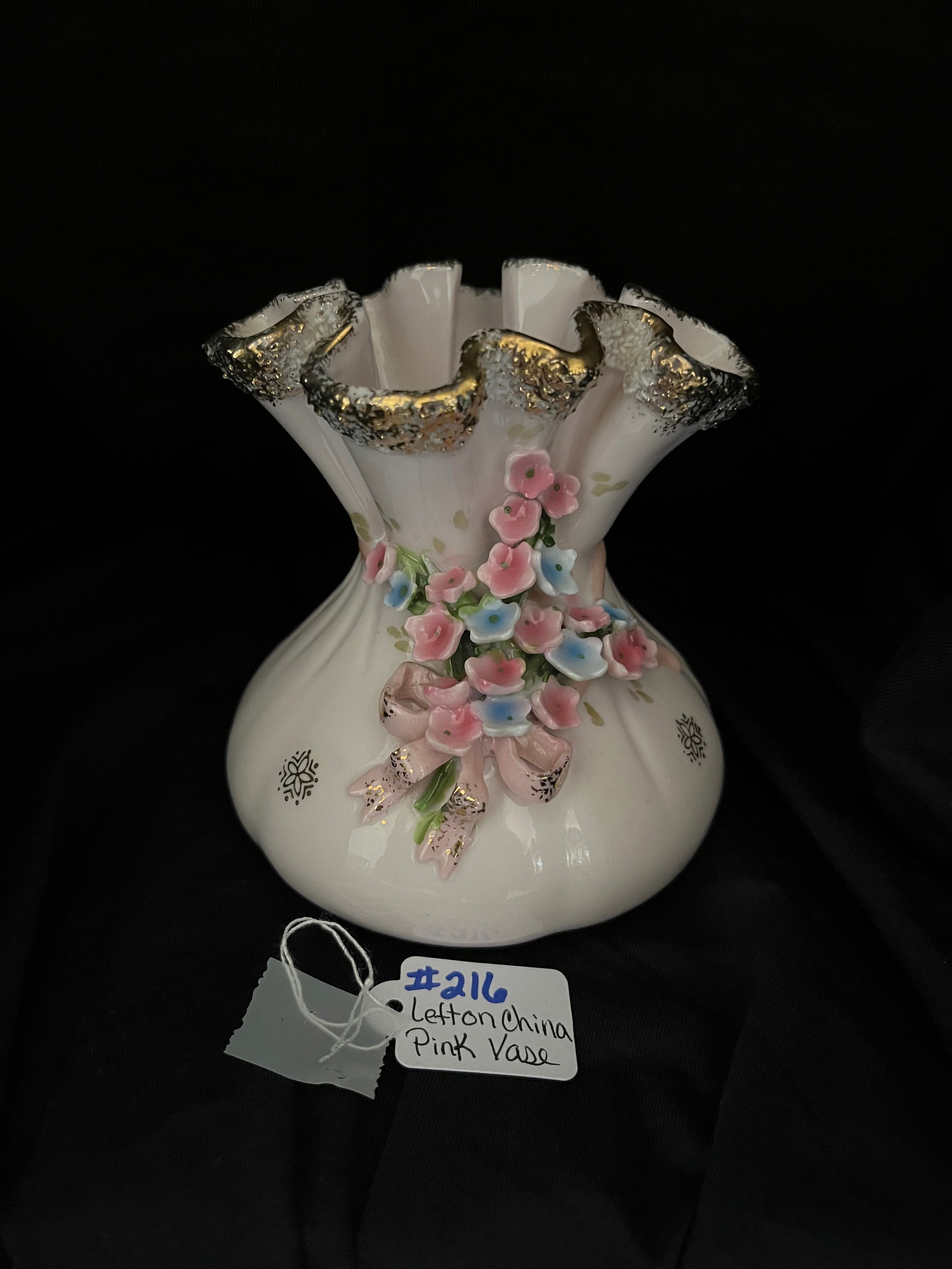 1950's Lefton China Pink Sinch Sack Vase - Etsy