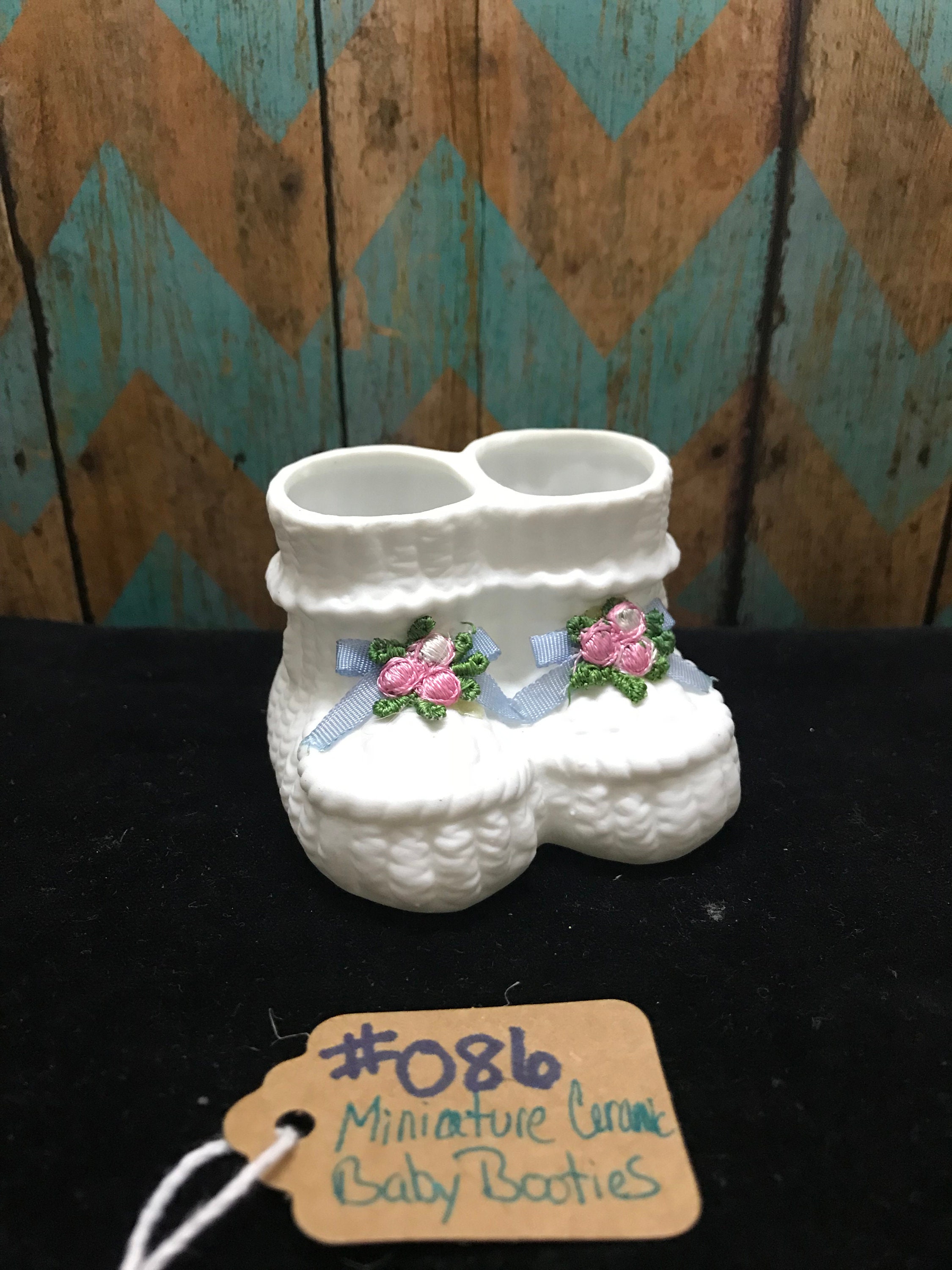 Miniature Porcelain /ceramic White Baby Booties - Etsy