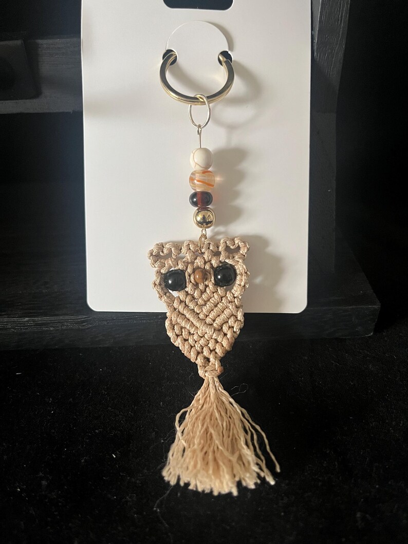 Macrame Owl Keychain - Etsy