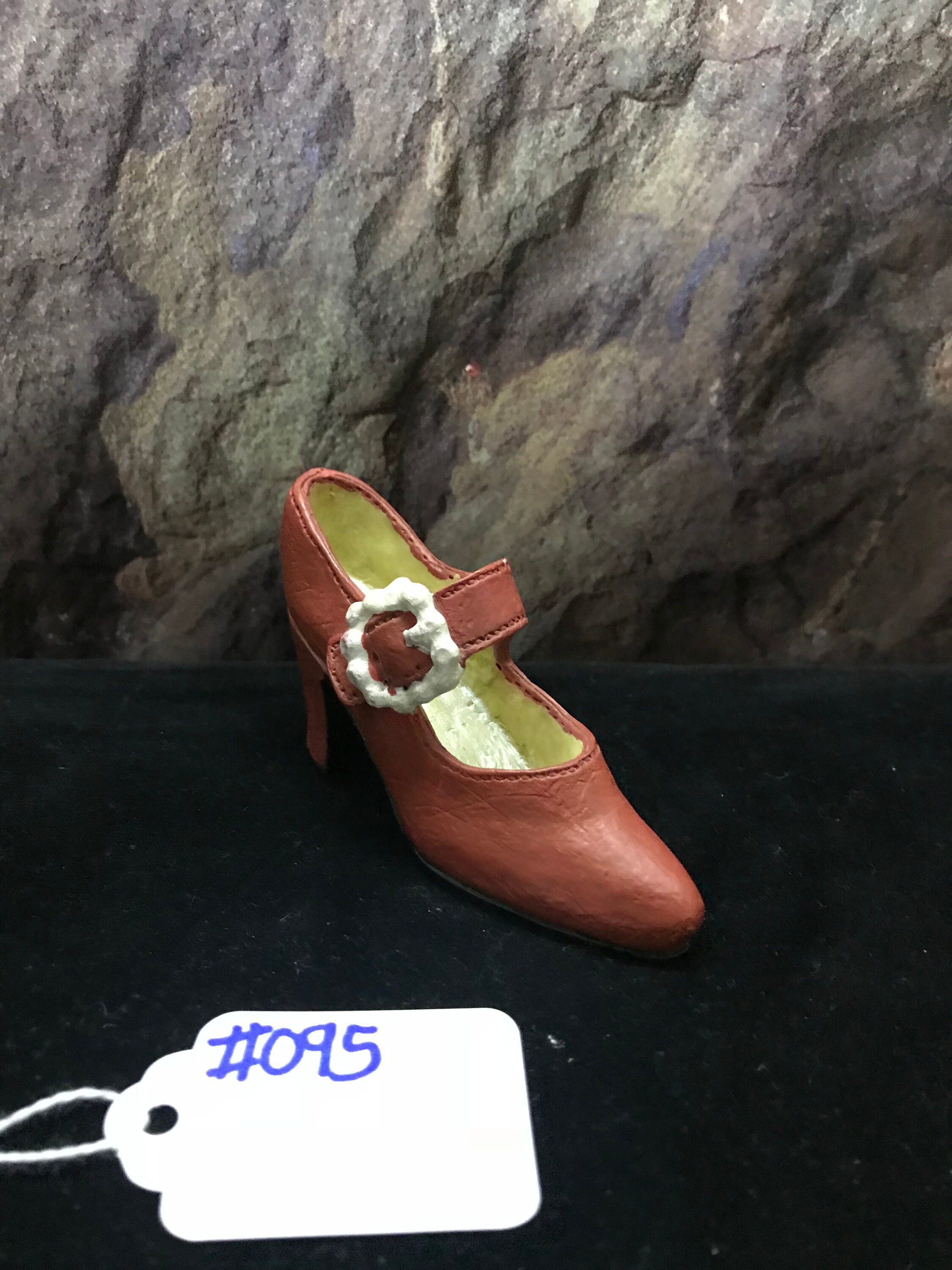 Miniature Red Ceramic Shoe With White Buckle - Etsy
