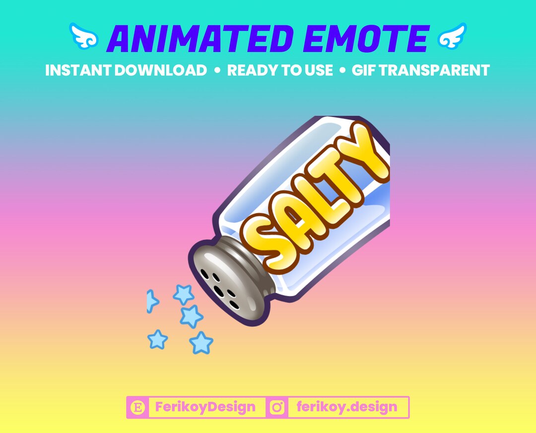 Salty Emote - Salty Salt Shaker Emote - Animated Emote for Twitch and ...