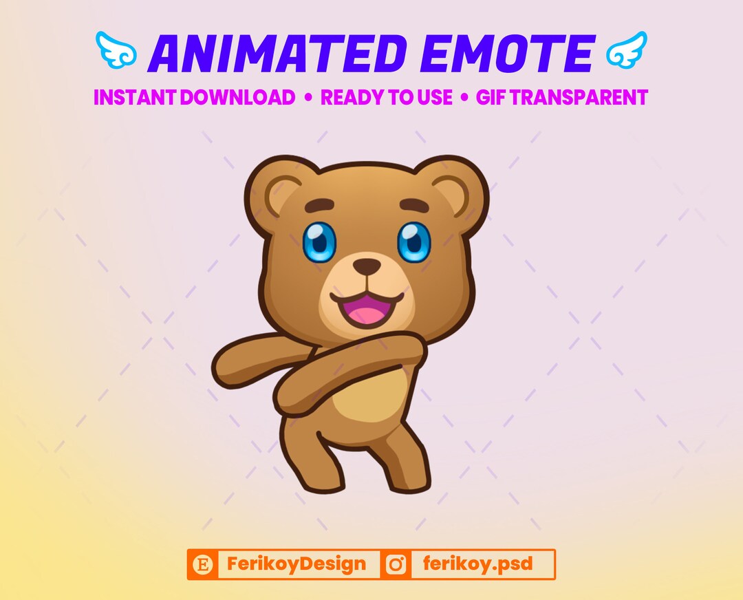 Cute Brown Bear Dance Animated Emote - Dancing Little Bear - for Twitch ...