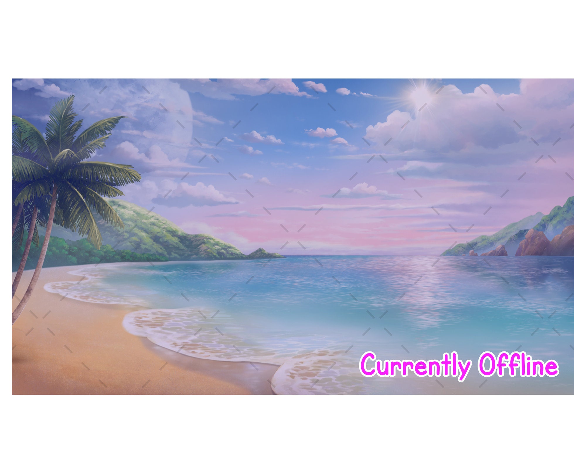4x ANIMATED Stream Screens Beach Landscape View Overlay Twitch Starting ...