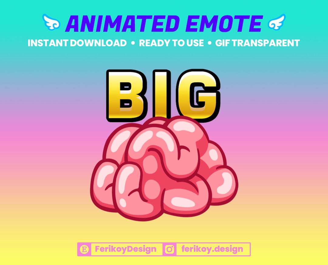 Big Brain Animated Emote - Pink Brain for Twitch and Discord! (and More ...