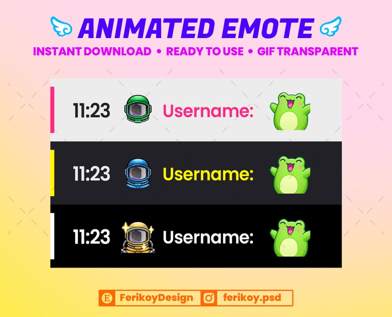 Hype Excited Cute Frog Animated Emote Fun Cheerful Exciting for Twitch ...