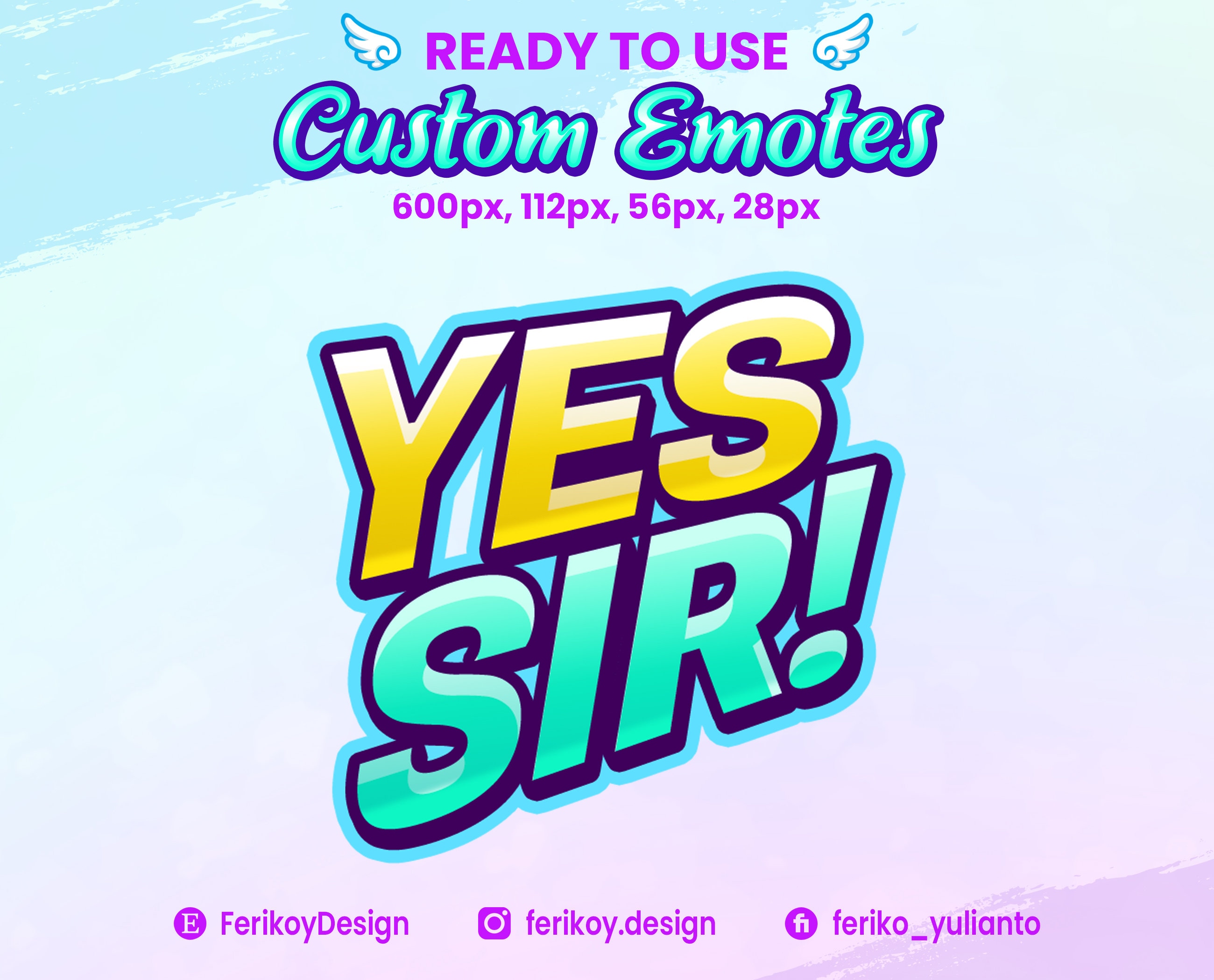 Stream Emotes - Yes Sir Text Emote | Custom Emotes | Twitch | Discord ...