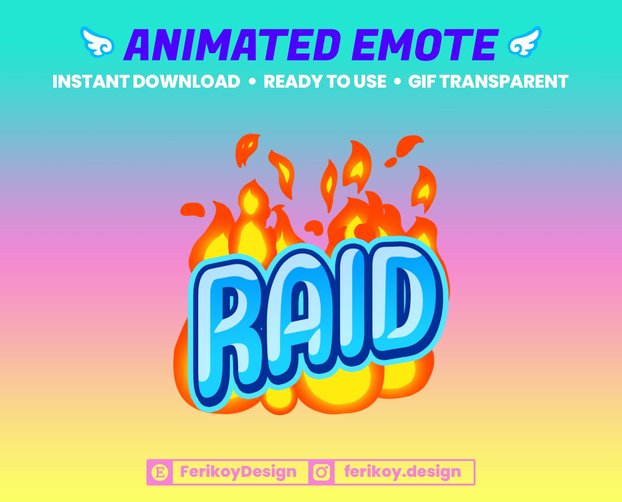 Raid Blue Animated Emote Raid Fire Animation Discord Twitch Youtube ...