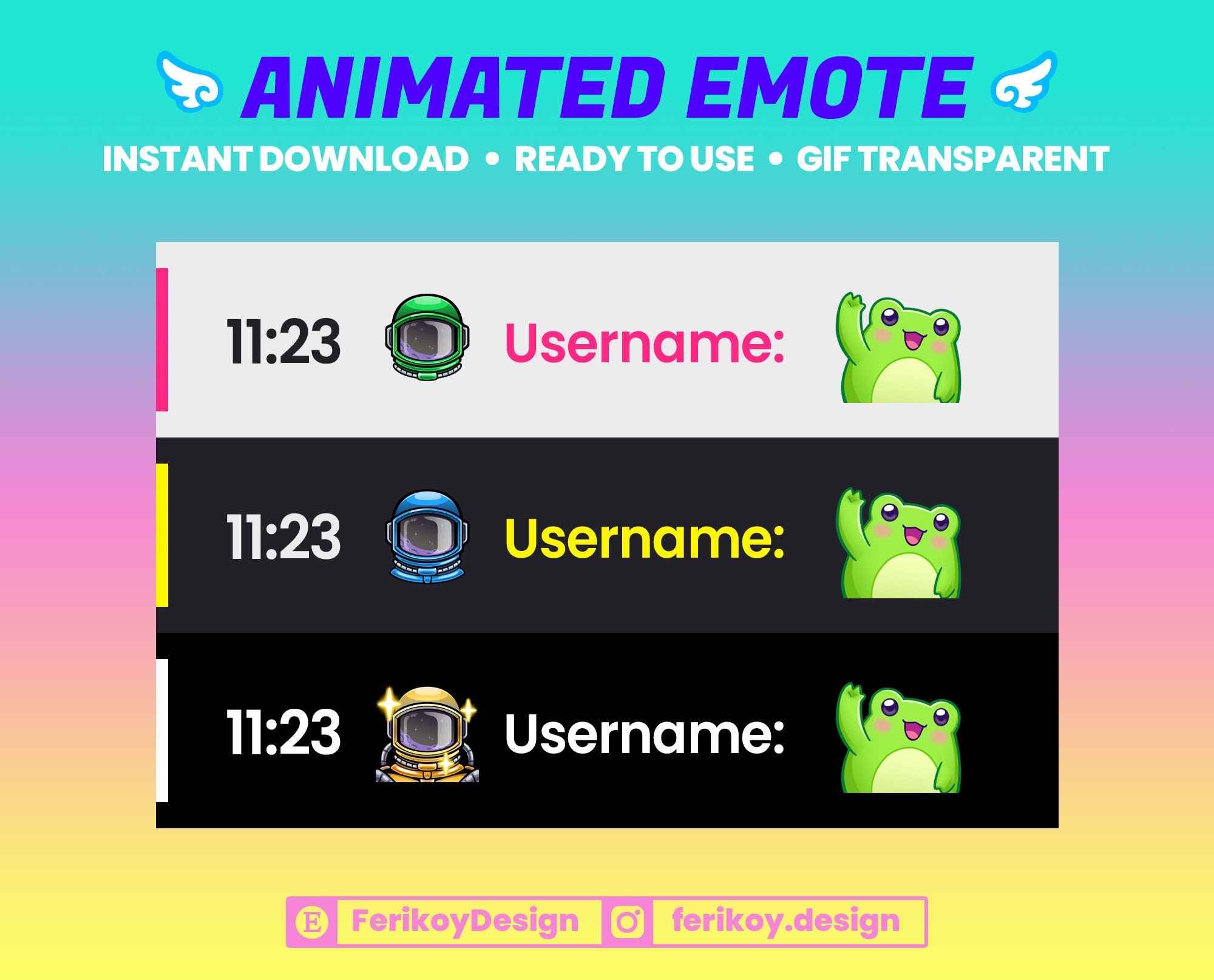 Hello Waving Cute Frog Animated Emote Hi Frog Emote for Twitch and ...