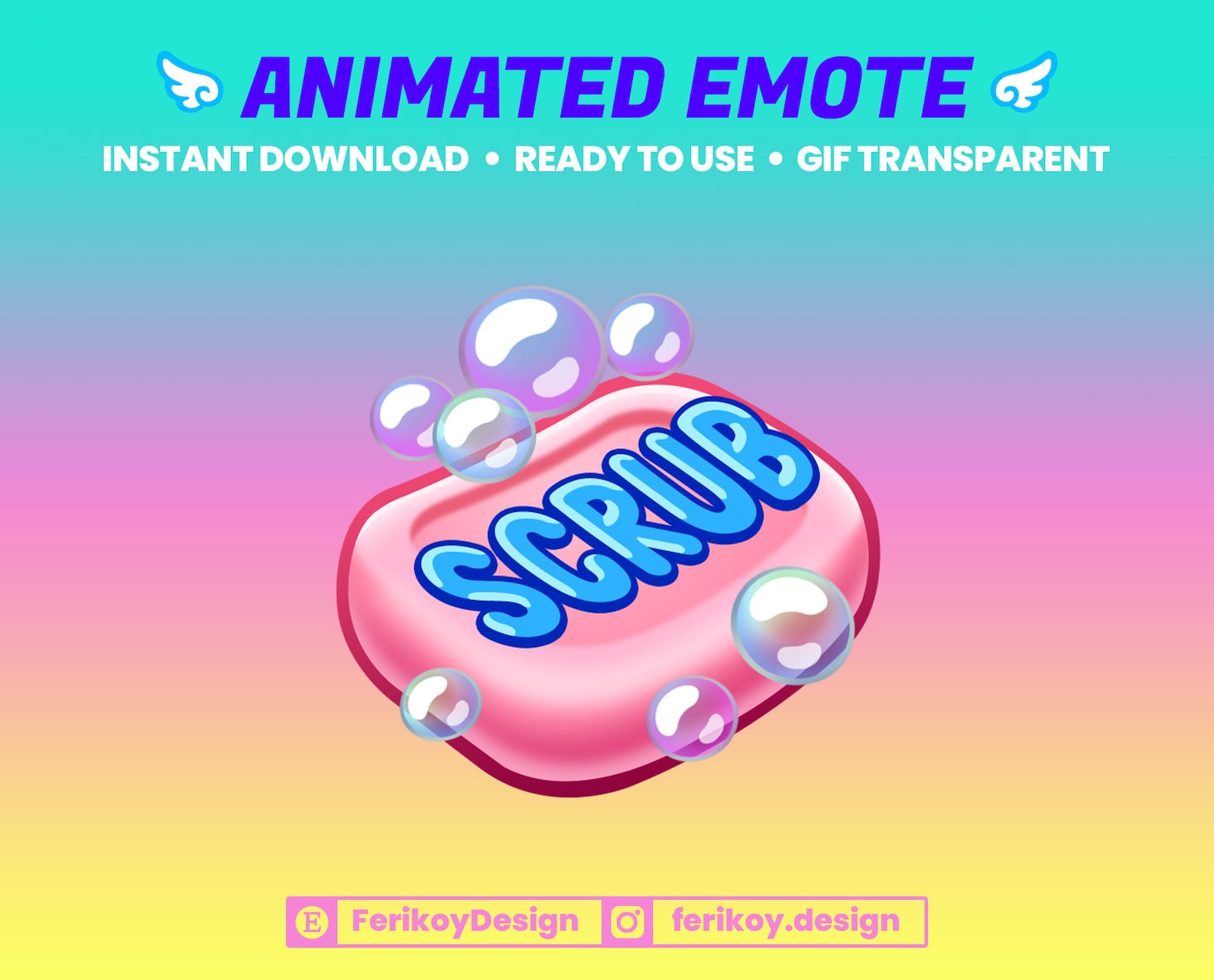 Scrub Soap Animated Emote for Twitch/discord/youtube - Etsy