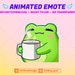 Coffee Cute Frog Animated Emote Sip Emote for Twitch and Discord and ...