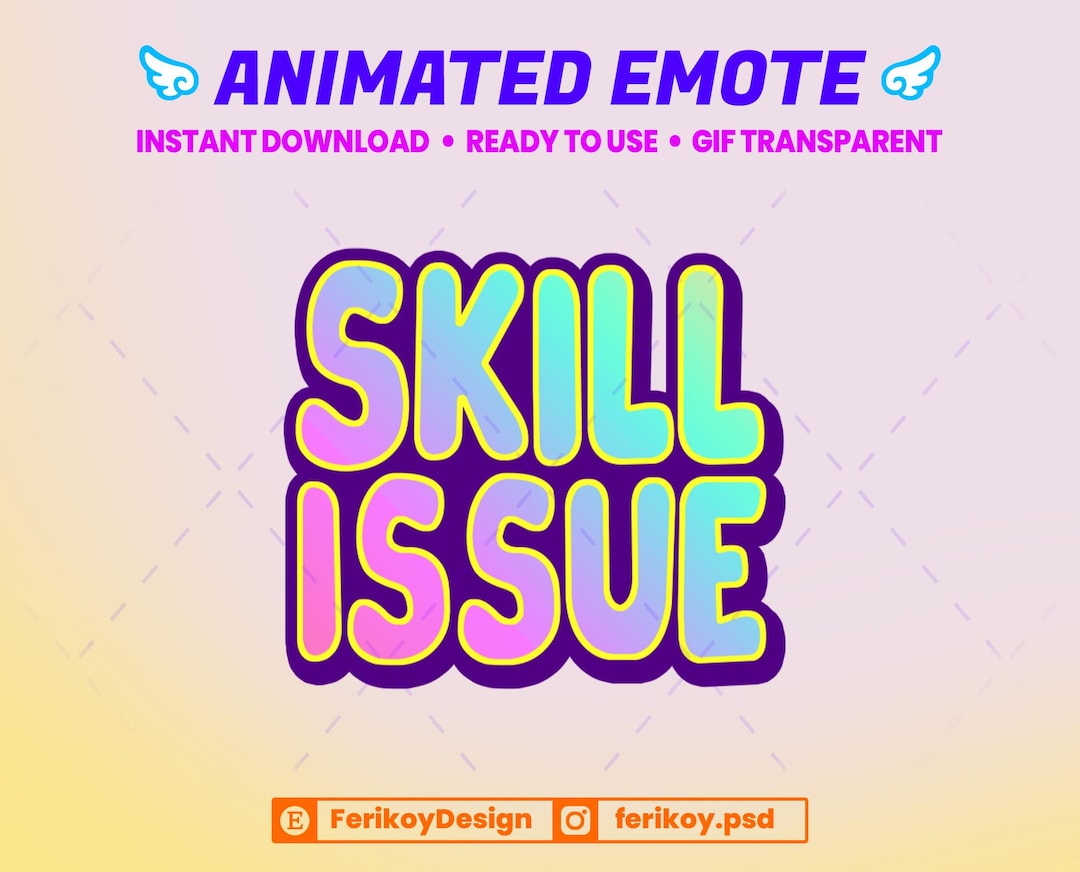 Skill Issue Animated Emote #1 - Funny No Skill Emote - for Twitch and Discord! (and More) - Etsy