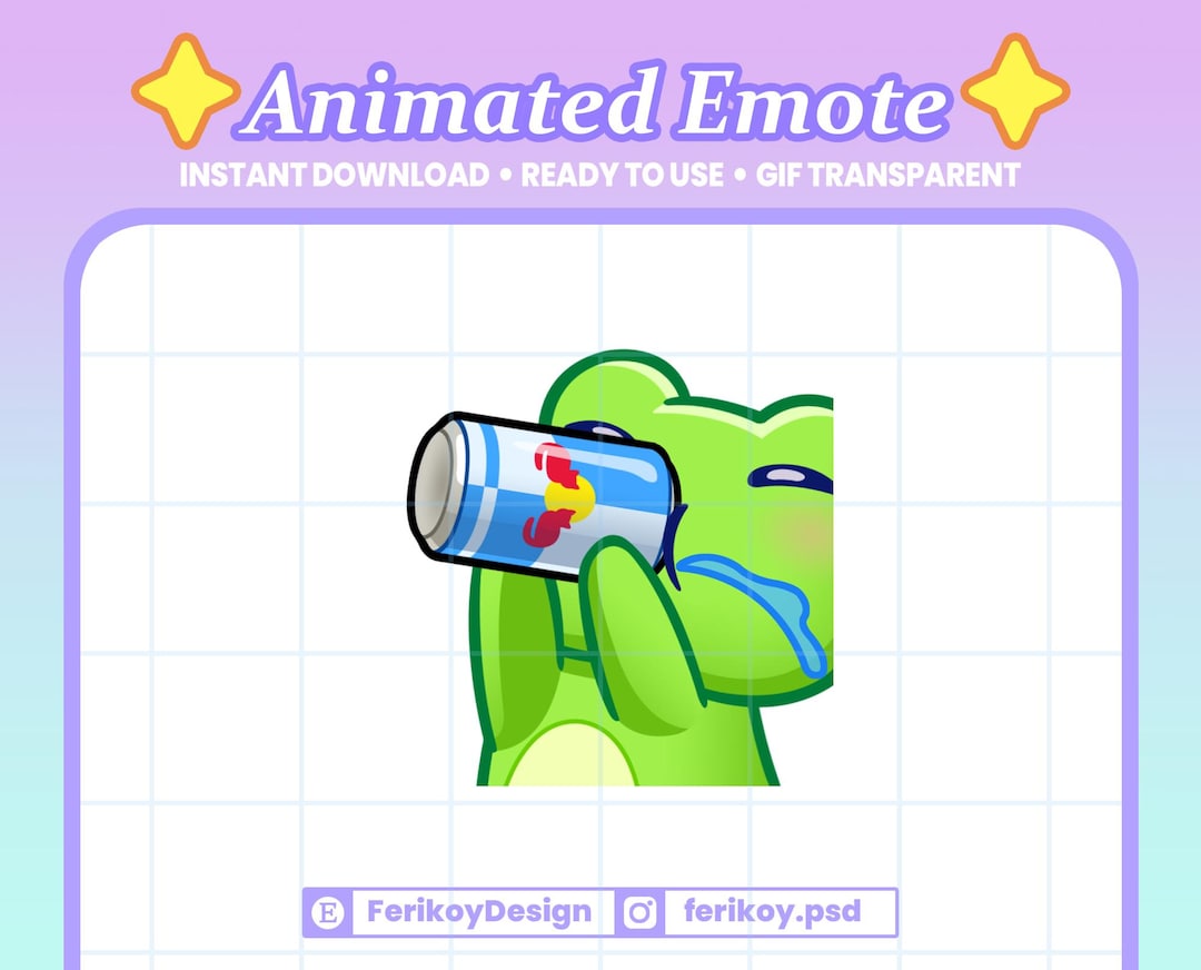Drink Frog Animated Emote | Drinking Froggy Twitch, Discord, Kick (GIF ...