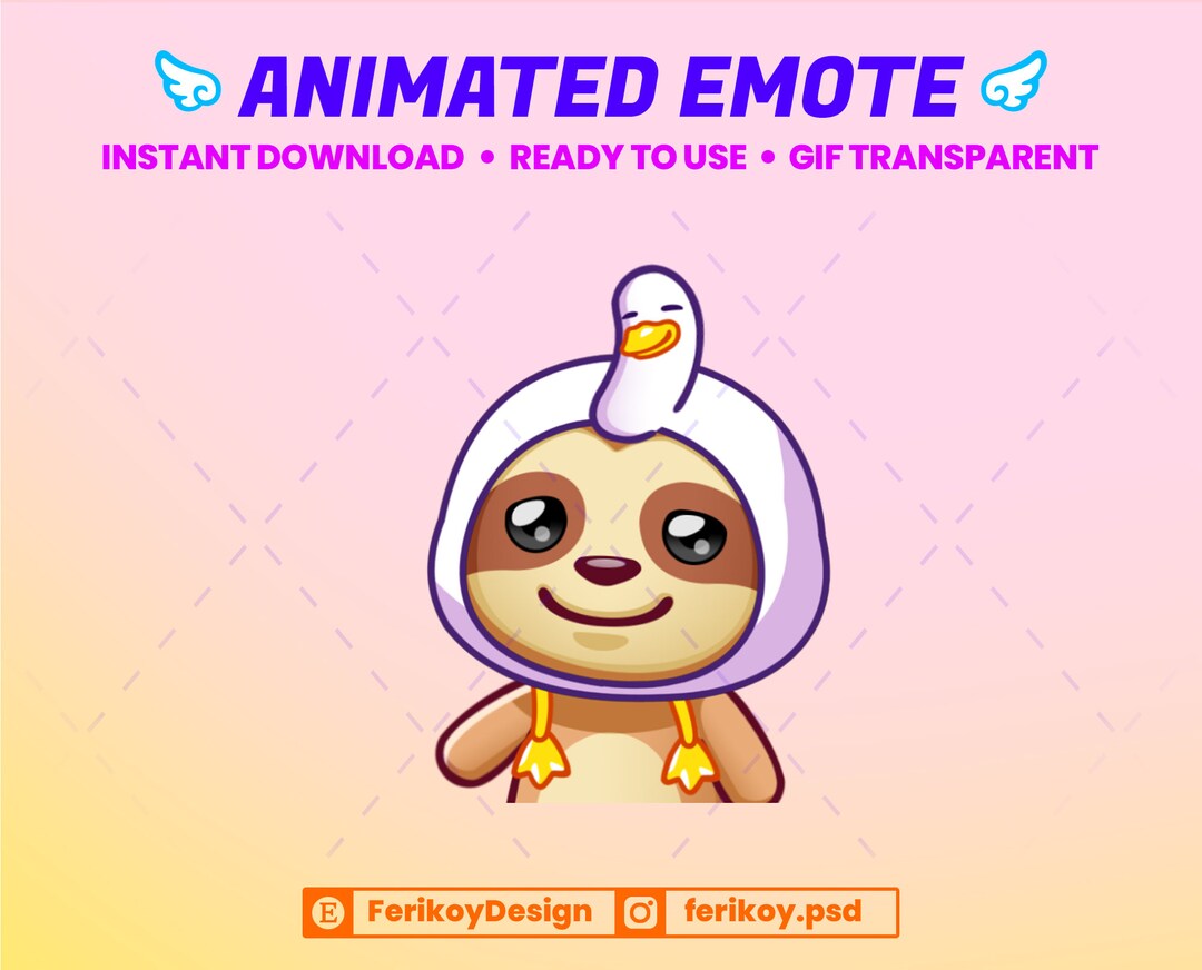 Wiggle Dancing Cute Sloth Animated Emote Dancing Sloth for - Etsy