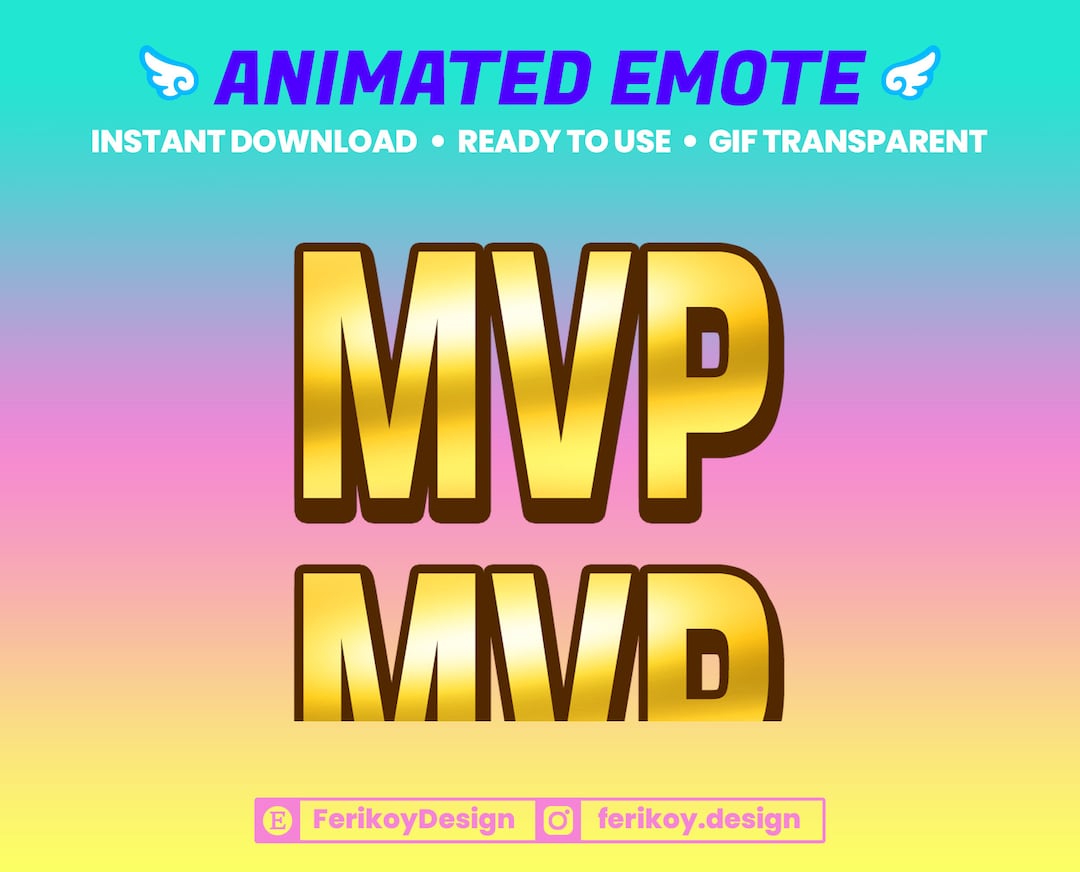 MVP Emote - MVP Running Text - Gold - Animated Emote for Twitch and ...