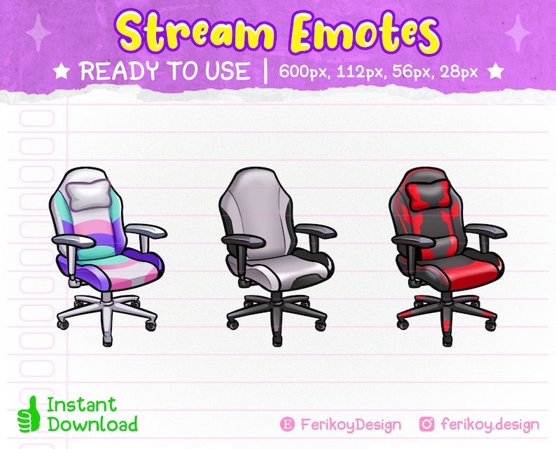 3x Gaming Chair Emotes | Custom Emotes | Twitch | Discord | Youtube ...