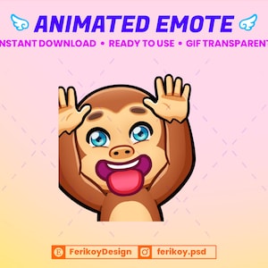 Funny Waving Greetings Cute Monkey Animated Emote - Hello Monkey - for ...