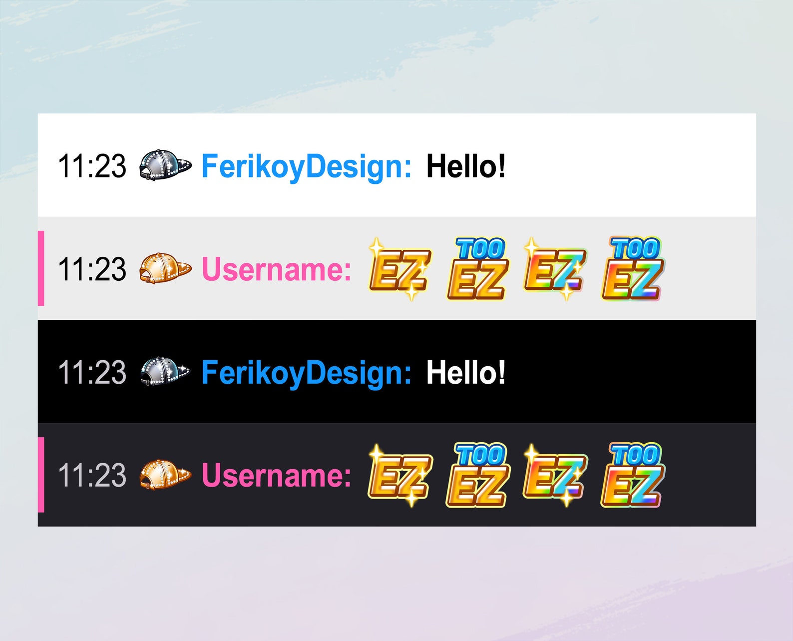 4x Stream Emotes EZ Text Emotes Easy Too Easy Custom - Etsy