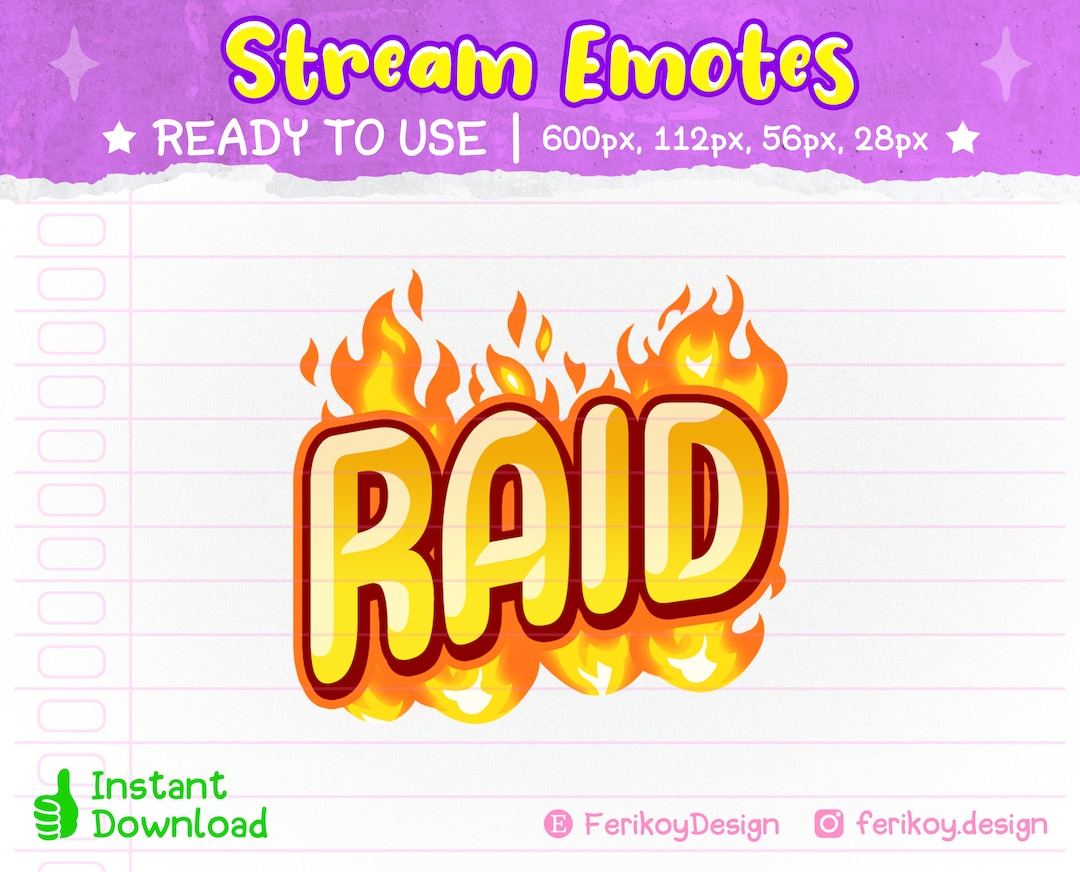Raid Emotes - Fire - Warm - Stream Emotes | Custom Emotes | Twitch ...