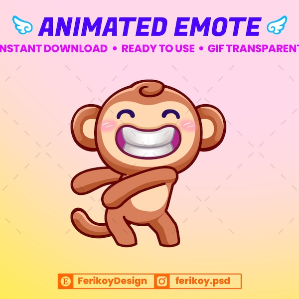 Animated Monkey Twitch Emotes - Etsy
