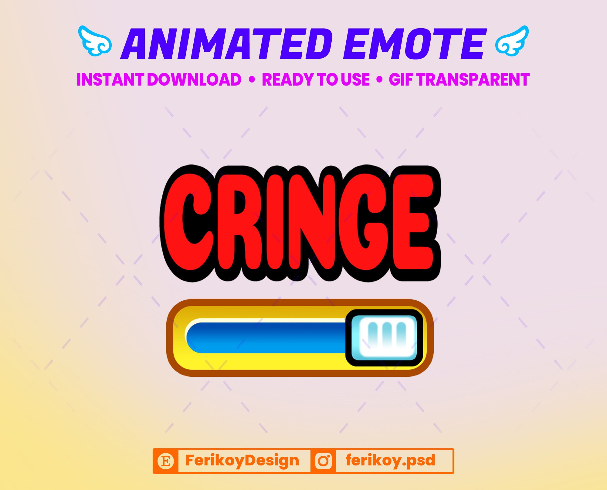 Cringe Animated Emote: Twitch/discord Slide Bar (GIF) - Etsy