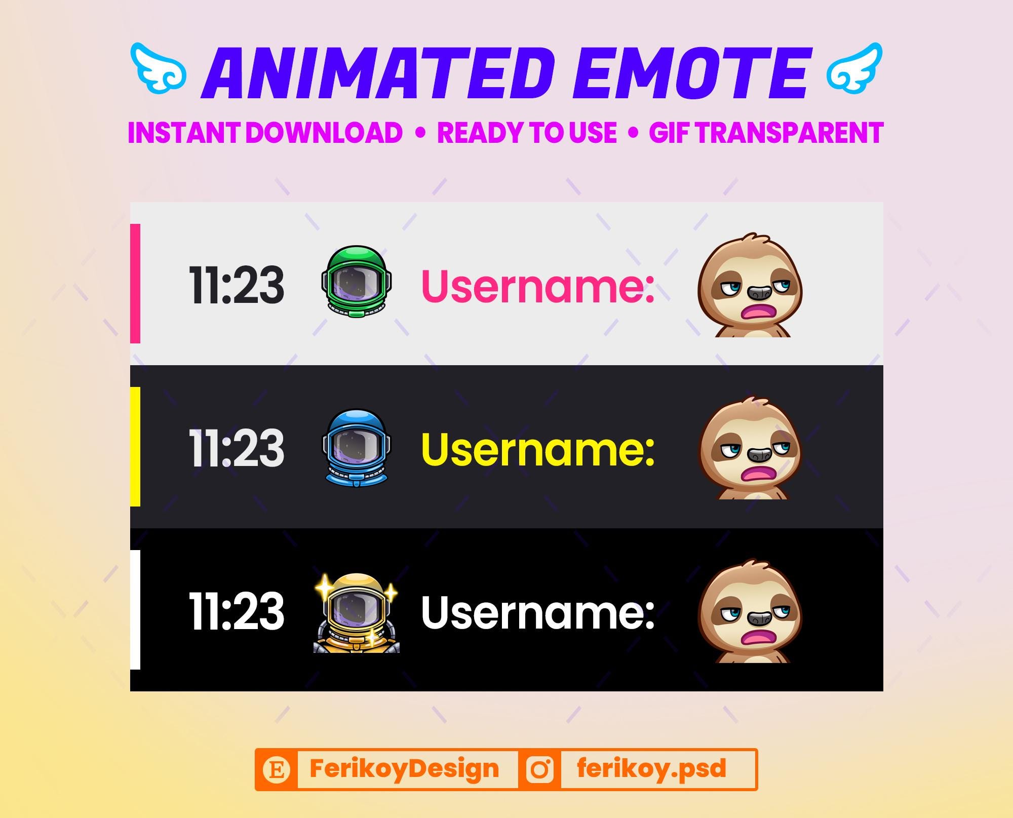 Cute Sloth Animated Emote - Yapping for Twitch and Discord - Etsy