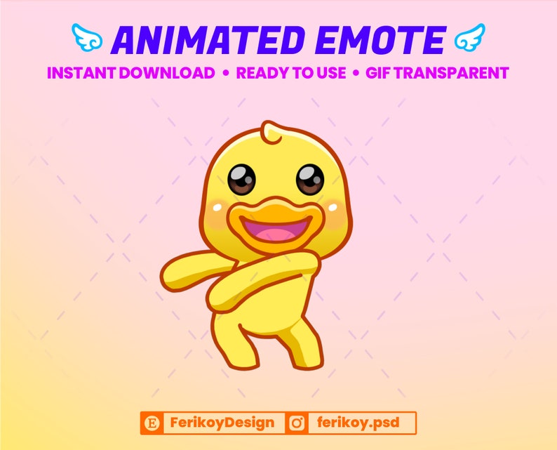 Cute Yellow Duck Dance Animated Emote Dancing Duck for Twitch and ...