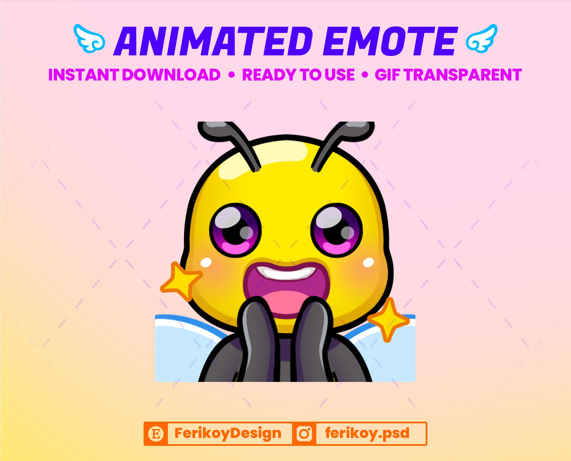 Cute Bee Clapping Hands Animated Emote Appreciating Bee Wasp Hornet for ...