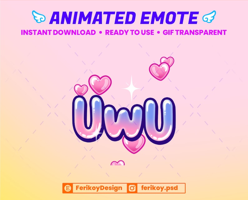 Uwu Emote Cute Uwu Animated Emote Sparkle Heart Animation Discord ...