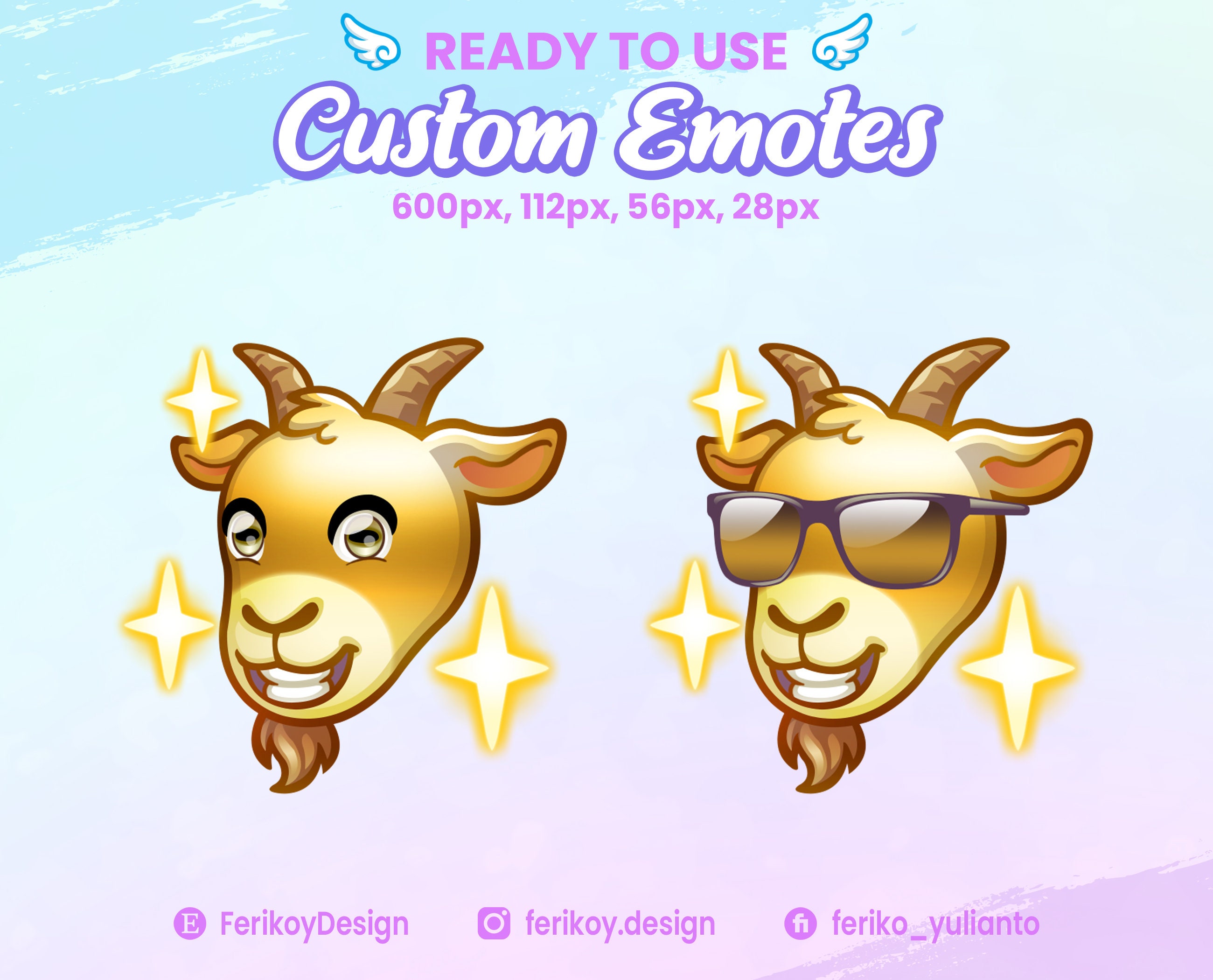 2x Stream Emotes - GOAT Emotes - Cute Goat - Master - Adorable - EZ ...