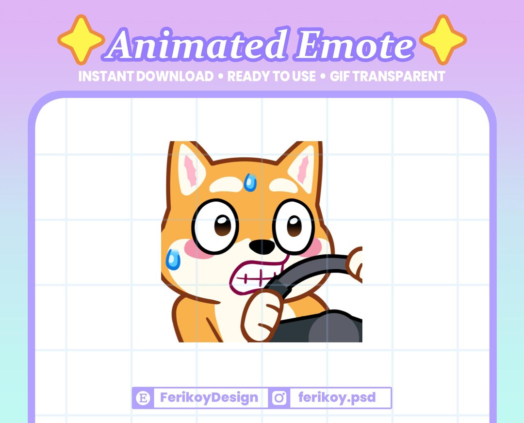 Shiba Inu Drive Animated Emote : Driving Dog - Etsy