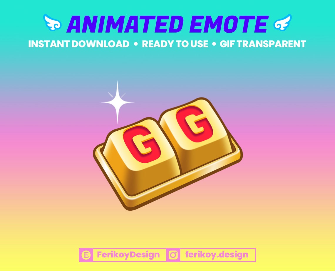GG Keyboard Emote GG Button Emote Good Game Gold - Etsy Singapore