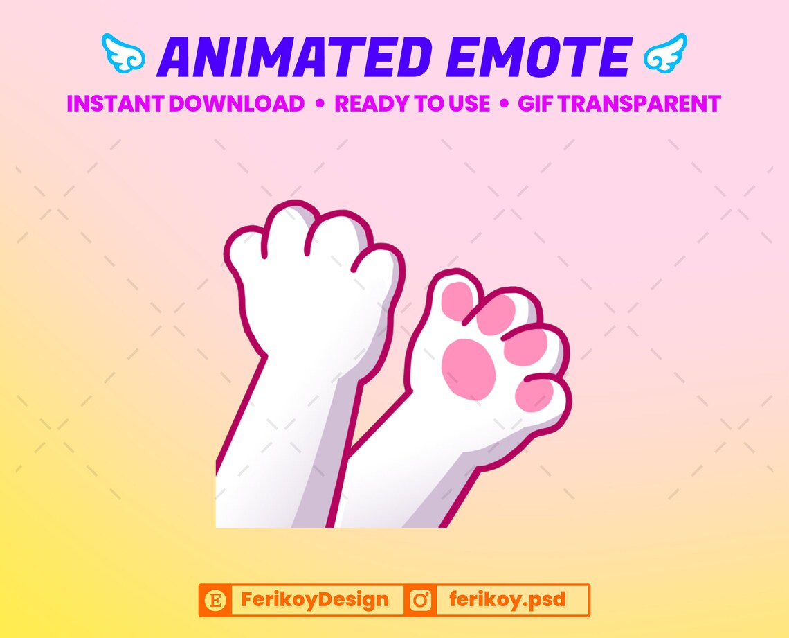 Clapping Paws Animated Emote Adorable Kitty Cat With Cute Paws Clapping ...