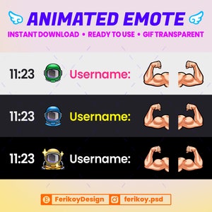 Flexing Arm Animated Emote - Right and Left Biceps Flexing - for Twitch ...