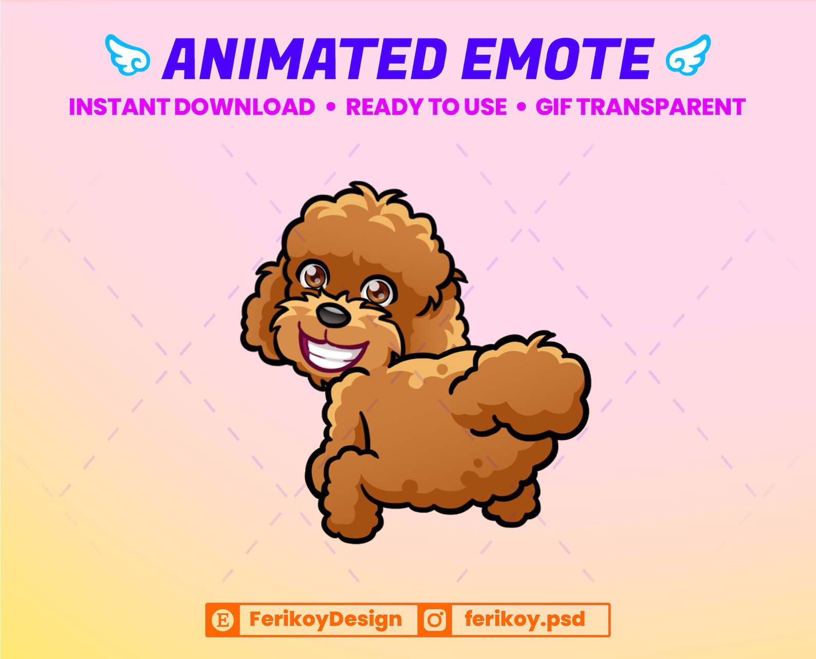 Poodle Dancing Animated Emote Cute Poodle Twerk for Twitch and Discord ...