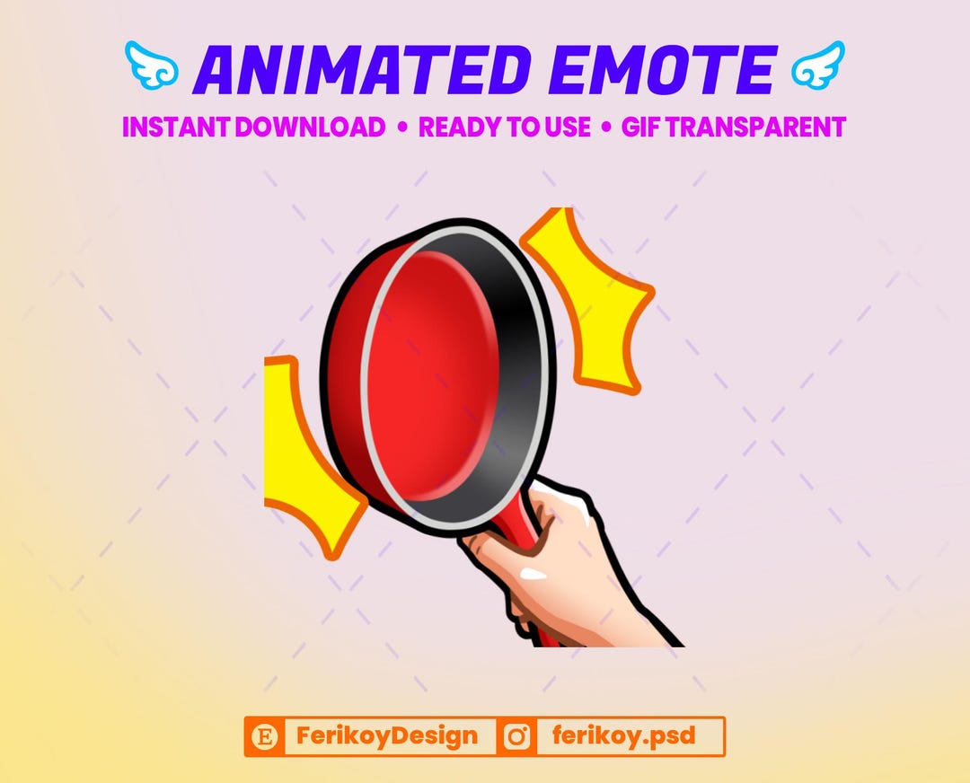 Frying Pan Smack Animated Emote: Funny Twitch/discord Slap - Etsy
