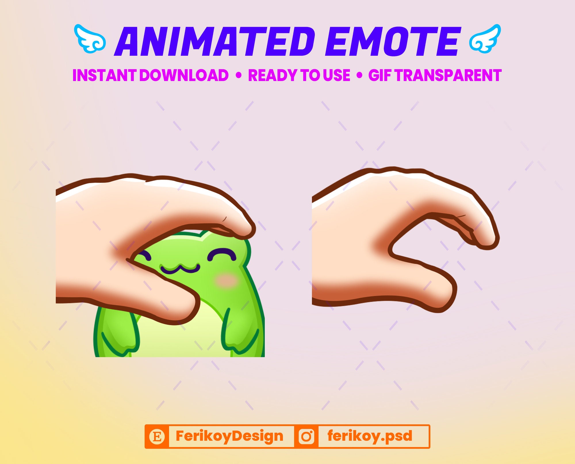 Pet Cute Frog Animated Emote - Touch Frog - for Twitch and Discord ...