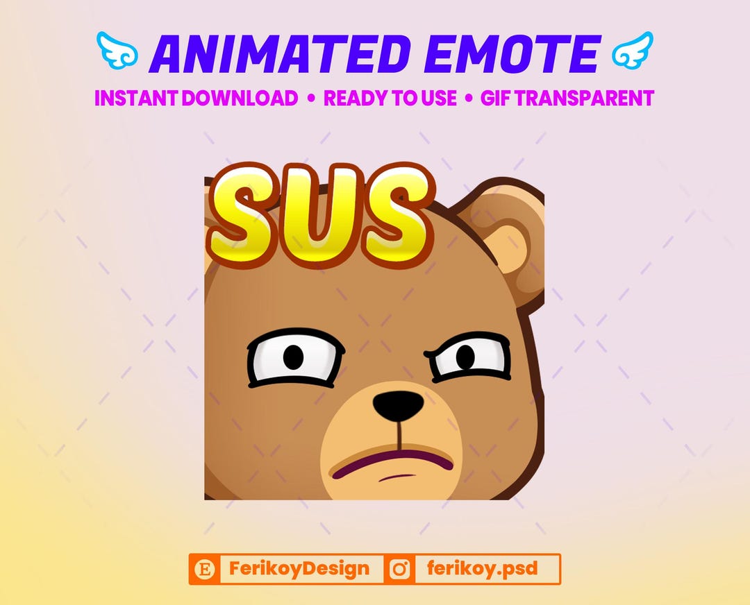 SUS Cute Brown Bear Animated Emote and Static - Thinking Bear Suspect ...