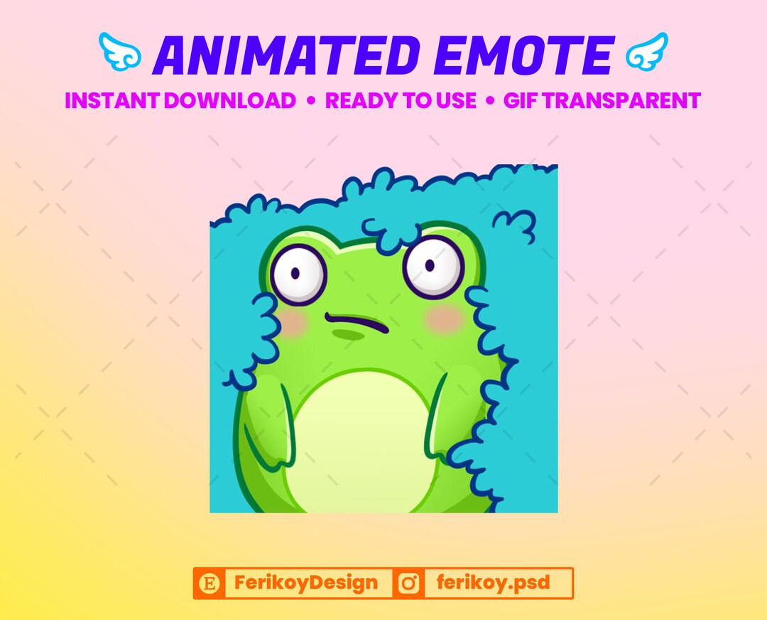 Hiding Bush Cute Frog Animated Emote - Lurk Hide Into Bushes - for ...