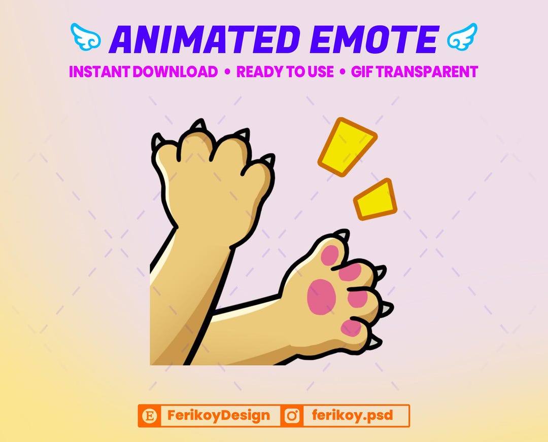 Clapping Lion Paws Animated Emote: Twitch/discord Big Cat (digital ...