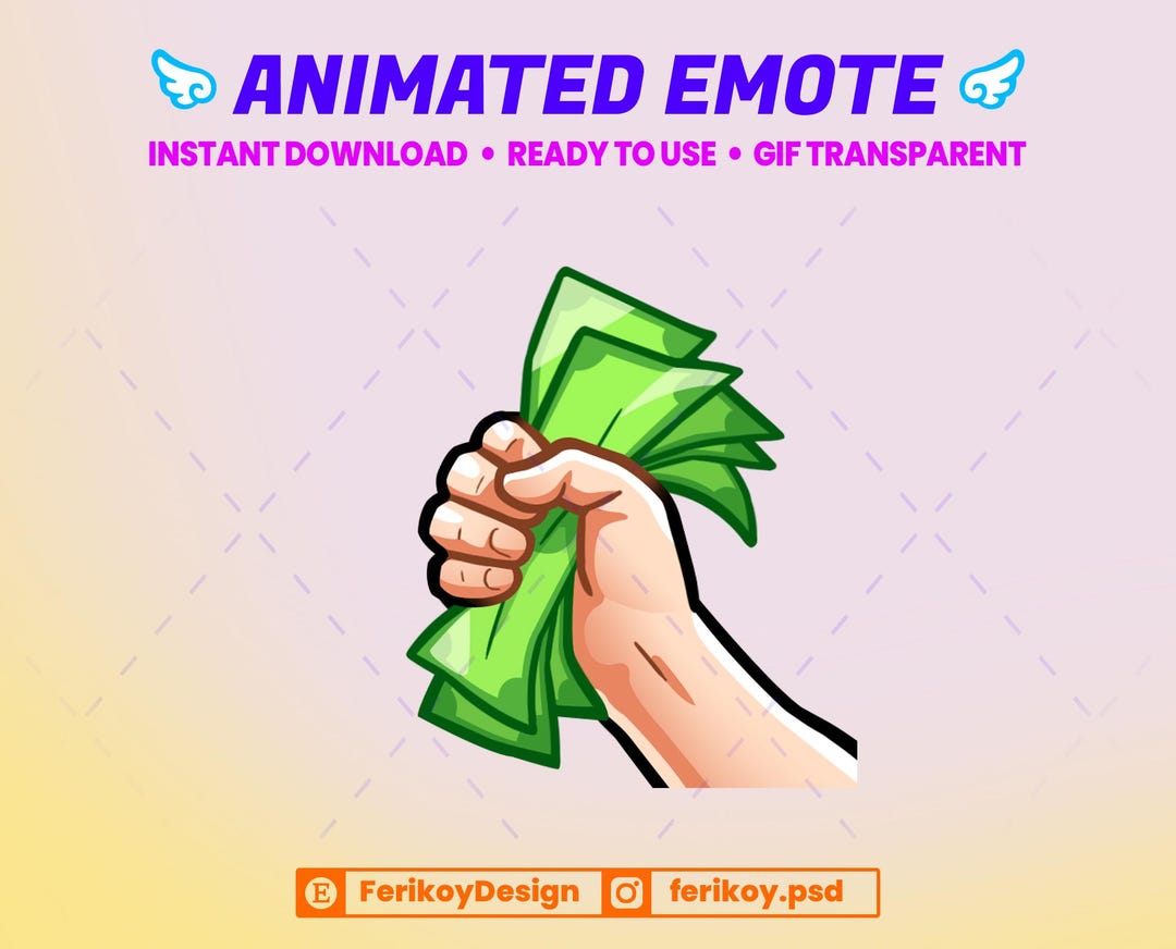 Take My Money Animated Emote - Hand Money Emote - for Twitch and ...