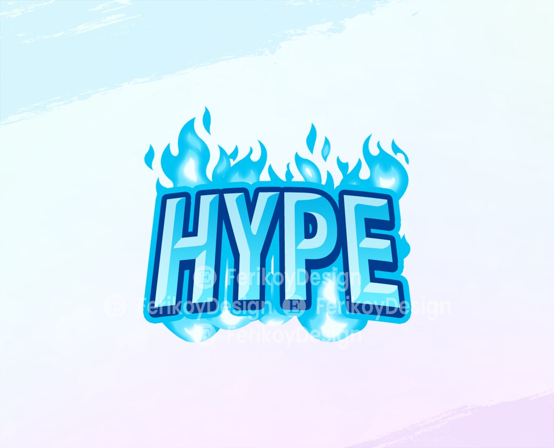 Stream Emotes Hype Text Blue Fire Custom Emotes Twitch Discord Youtube ...
